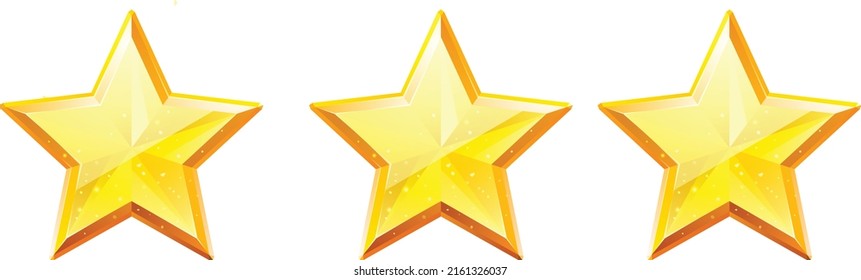 Three Stars Rating Icon Vector Stock Vector (Royalty Free) 2161326037 ...