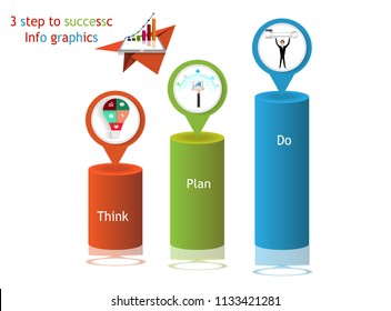 Three Step Execute Business Success Info Stock Vector (Royalty Free ...
