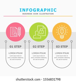 Three Step Intellectual Property Infographic Concept Stock Vector ...