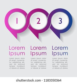 Three Step Modern Infographic Chart Round Stock Vector (Royalty Free ...