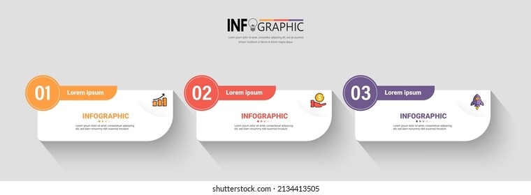 Three Steps Infographics Banner Design Template Stock Vector (Royalty ...
