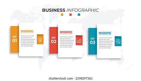 Three Steps Infographics Banner Design Template Stock Vector (Royalty ...