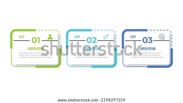 Three Steps Infographics Banner Design Template Stock Vector (Royalty ...
