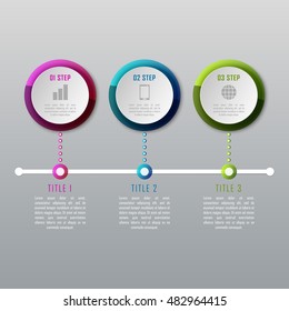 Three Steps Infographics Can Illustrate Strategy Stock Vector (Royalty ...