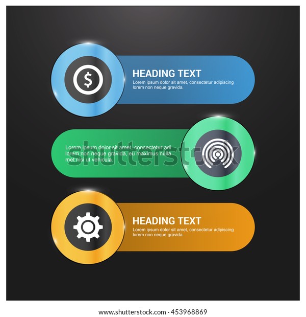 Three Steps Infographics Can Illustrate Strategy Stock Vector (Royalty ...