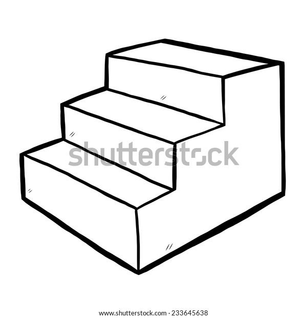 Three Steps Stair Cartoon Vector Illustration Stock Vector (Royalty ...