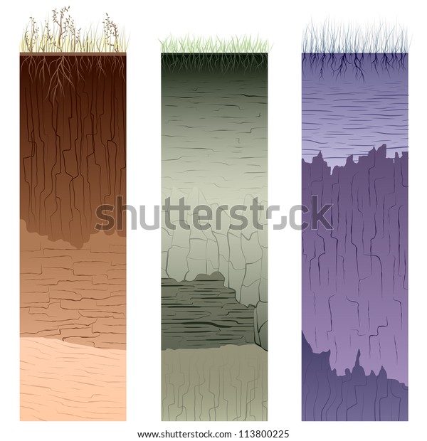 Three Stratigraphic Columns Cut Soil Profile Stock Vector (Royalty Free ...