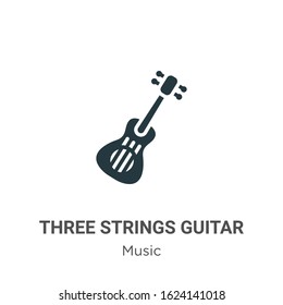 Three Strings Guitar Glyph Icon Vector Stock Vector (Royalty Free ...