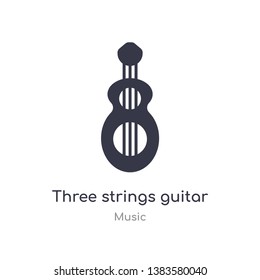 Three Strings Guitar Outline Icon Isolated Stock Vector (Royalty Free ...