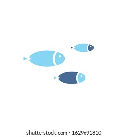 Three Stylized Blue Fish Template Logo Stock Vector (Royalty Free ...