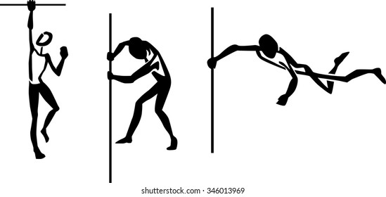 Three Stylized Hanging Men Black White Stock Vector (Royalty Free ...