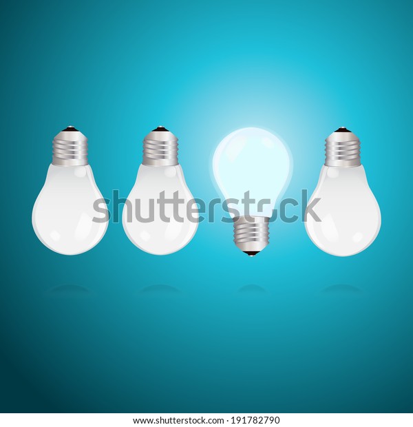 Three Switched Off Light Bulbs Upside Stock Vector (Royalty Free) 191782790