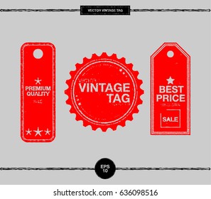 Three Tags Vector Vintage Stamp Grunge Stock Vector (Royalty Free ...