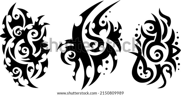 Three Tattoo Vector Design Art Abstract Stock Vector (Royalty Free ...
