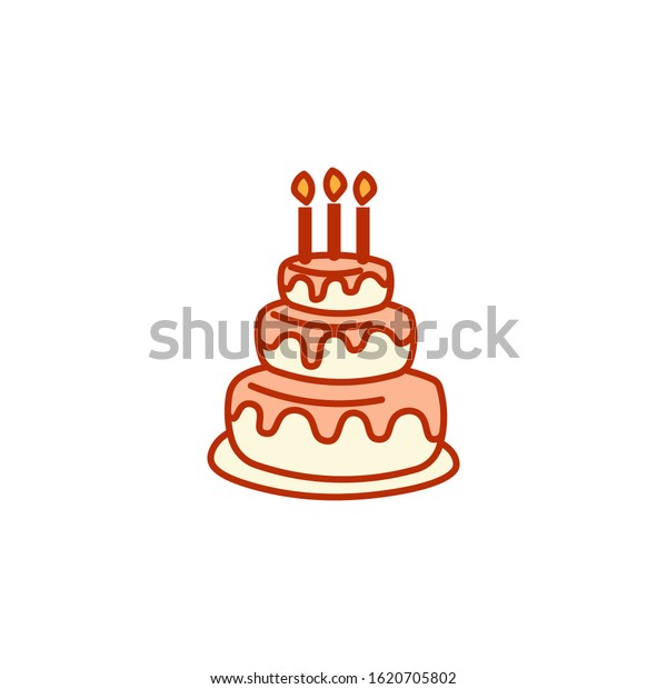 Three Tier Cake Icon Clipart Image Stock Vector (Royalty Free ...