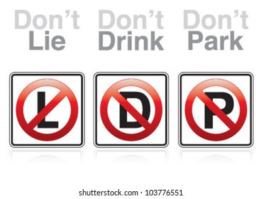 Three Traffic Sign Dont Lie Drink Stock Vector (Royalty Free) 103776551 ...