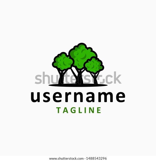 Three Tree Logo Design Inspiration Little Stock Vector (Royalty Free ...