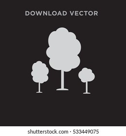 Three Trees Icon Illustration Isolated Vector Stock Vector (Royalty ...