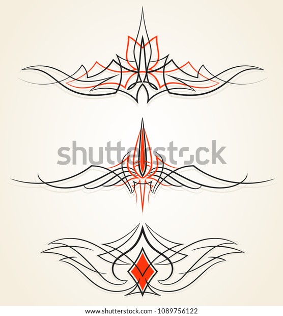 Three Twocolored Old School Pin Stripes Stock Vector (Royalty Free ...