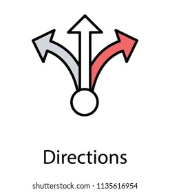 Three Variously Directing Arrows Attached Point Stock Vector (Royalty ...