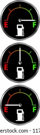 Three Vector Drawings Depicting Fuel Gauge Stock Vector (Royalty Free ...