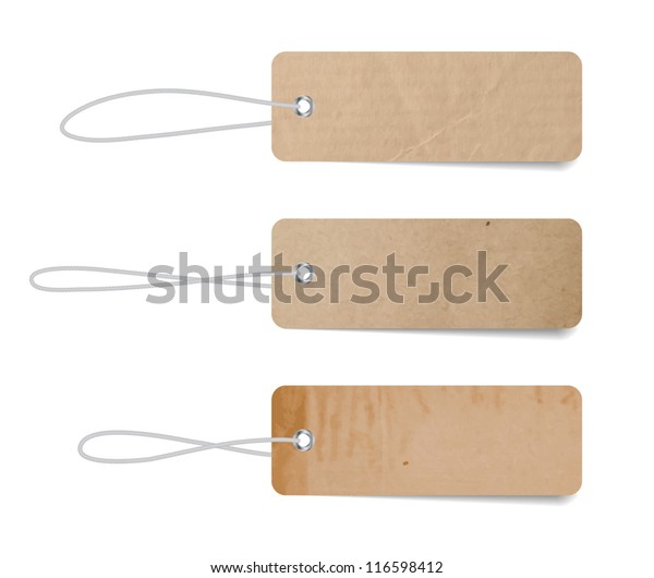 Three Vector Old Paper Tags Labels: เวกเตอร์สต็อก (ปลอดค่าลิขสิทธิ์ ...