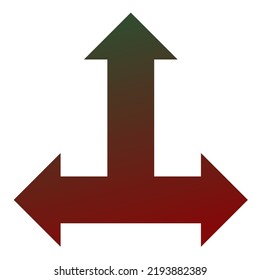 Three Way Arrow Icon Gradient Vector Stock Vector (Royalty Free ...