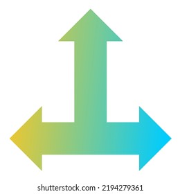 Three Way Arrow Icon Gradient Vector Stock Vector (Royalty Free ...