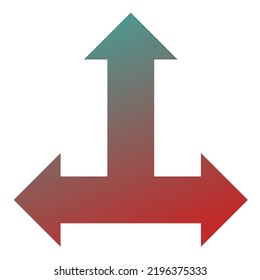 Three Way Arrow Icon Gradient Vector Stock Vector (Royalty Free ...