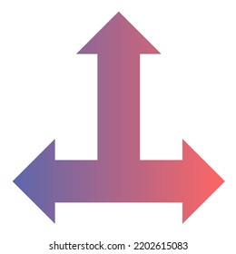 Three Way Arrow Icon Gradient Vector Stock Vector (Royalty Free ...