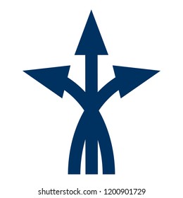 Three Way Direction Arrow Sign Stock Vector (Royalty Free) 1200901729 ...