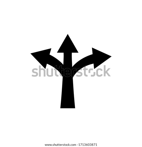 Three Way Direction Arrow Signicon Vector Stock Vector (Royalty Free ...