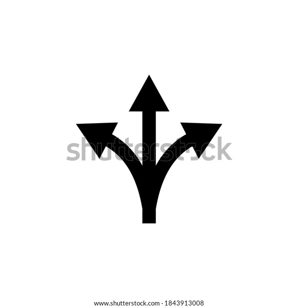 Three Way Icon Arrow Sign Symbol Stock Vector (Royalty Free) 1843913008 ...