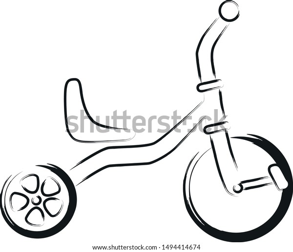 Three Wheel Bike Hand Drawing Vector Stock Vector (Royalty Free ...