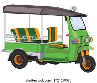 Three Wheel Car On White Background Stock Vector (Royalty Free ...
