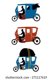 Three Wheeled Motor Rickshaw Stock Vector (Royalty Free) 271117619 ...