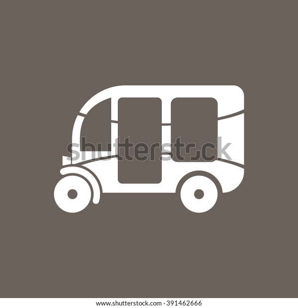 Three Wheeler Auto Rickshaw Icon On Stock Vector (Royalty Free) 391462666