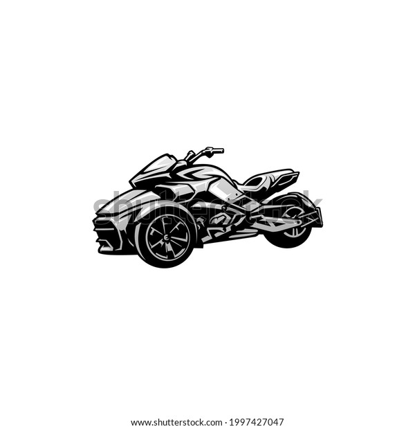 Three Wheels Motor Cycle Isolated Vector Stock Vector (Royalty Free ...