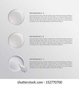 Three White Buttons Cursor Infographics Template Stock Vector (Royalty ...