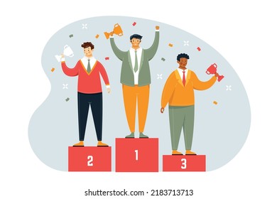 Three Winners Podium Illustration Vector Stock Vector (Royalty Free ...