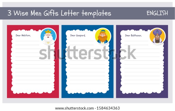 Three Wise Men Letter Template Set Stock Vector (Royalty Free) 1584634363