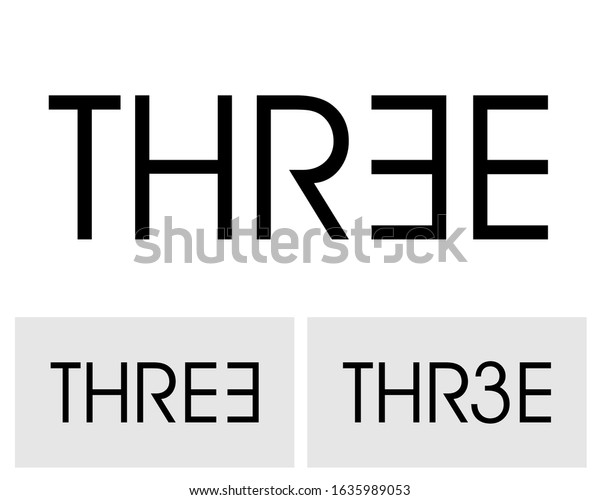 Three Word Logo Number Three Letter Stock Vector (Royalty Free ...
