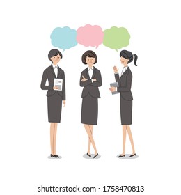 Three Working Women Having Conversation Vector Stock Vector (Royalty ...