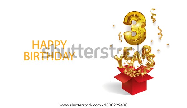 Three Years Birth Number 3 Flying Stock Vector (Royalty Free ...
