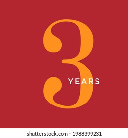 Three Years Symbol Third Birthday Emblem Stock Vector (Royalty Free ...