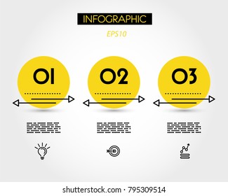 Three Yellow Info Speech Bubbles Numbers: стоковая векторная графика ...