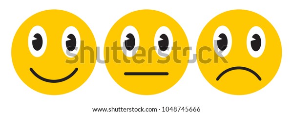 Three Yellow Smilies Set Smiley Emotion Stock Vector (Royalty Free ...