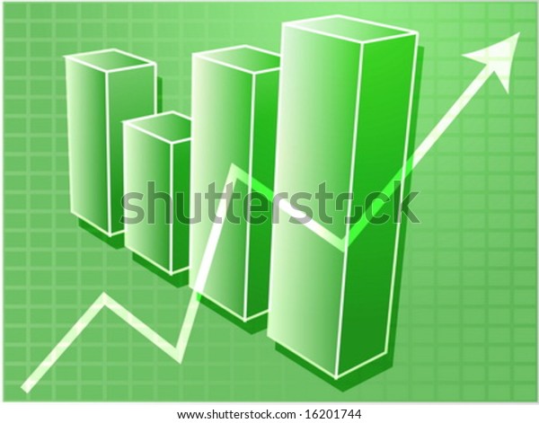 Threed Barchart Upwards Line Graph Financial Stock Vector (Royalty Free ...