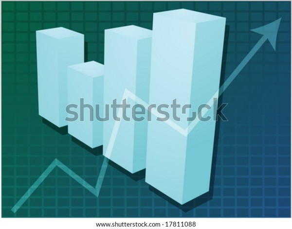 Threed Barchart Upwards Line Graph Financial Stock Vector (Royalty Free ...
