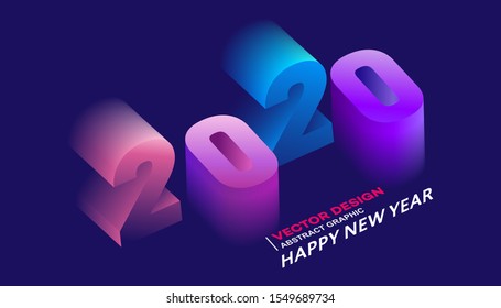 Threedimensional Gradient Numbers 2020 2020 Font Stock Vector (Royalty ...